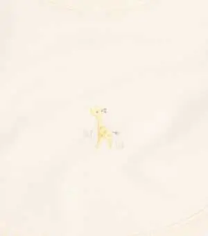 KISSY KISSY Pima Cotton Embroidered Giraffe Bib