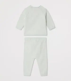 Bonpoint Cotton-cashmere Top And Trousers Set