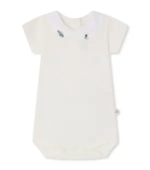 Bonpoint Organic Cotton Juliet Bodysuit - White