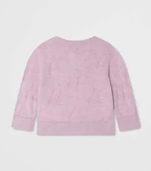 Bonpoint Cotton-cashmere Cardigan With Cherry Motif