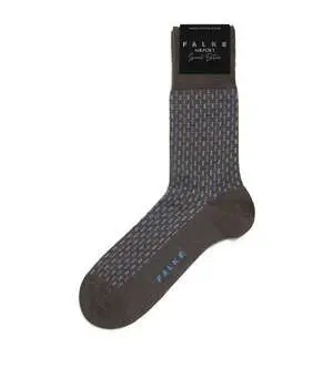 Falke Virgin Wool-blend Patterned Dress Socks