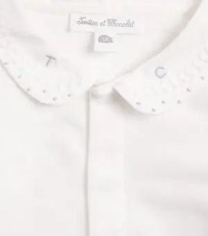 TARTINE ET CHOCOLAT Stretch-cotton Embroidered Long-sleeve Bodysuit