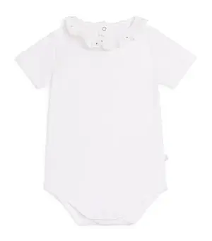 MARIE-CHANTAL Pima Cotton Bodysuit With Angel Wing Ruffle Collar