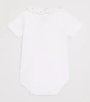 MARIE-CHANTAL Pima Cotton Bodysuit With Angel Wing Ruffle Collar