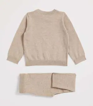 MARIE-CHANTAL Crown Detail Cotton Cashmere Sweater And Sweatpants Set