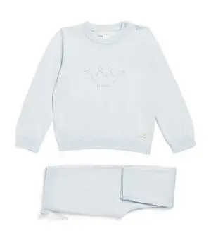 MARIE-CHANTAL Cotton And Cashmere Crown Sweater And Sweatpants Set