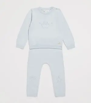 MARIE-CHANTAL Cotton And Cashmere Crown Sweater And Sweatpants Set