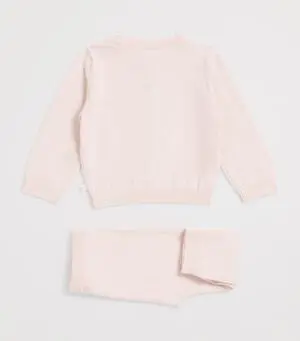 MARIE-CHANTAL Fine Knit Heart Detail Sweater And Sweatpants Set