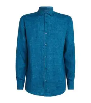 Frescobol Carioca Linen Antonio Shirt - Blue