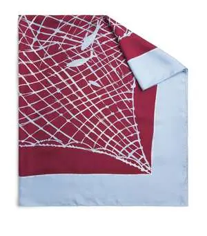 Altuzarra Silk Fishnet Print Scarf - Burgundy