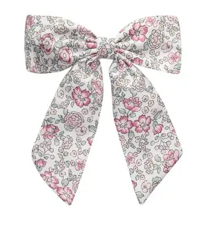 Trotters Cotton Floral Bow Hair Clip - Pink