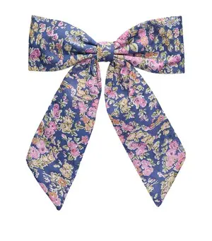 Trotters Cotton Floral Bow Hair Clip - Blue