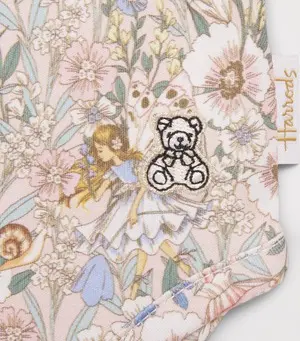 Harrods Cotton Printed Bodysuit With Embroidered Collar