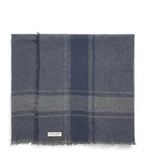 Johnstons Of Elgin Cashmere Tartan Scarf - Grey