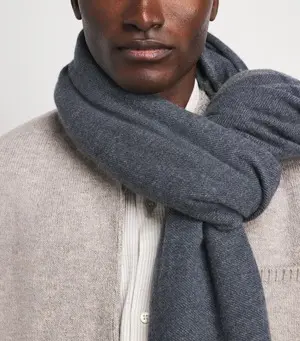 Johnstons Of Elgin Cashmere Tartan Scarf - Grey
