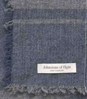 Johnstons Of Elgin Cashmere Tartan Scarf - Grey