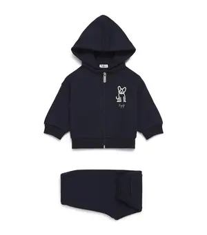 IL GUFO Cotton Zip-up Hoodie And Sweatpants Set