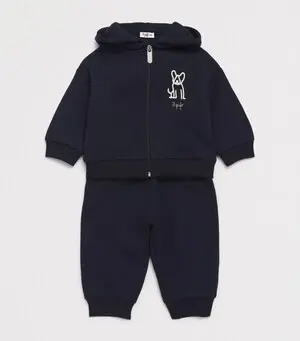 IL GUFO Cotton Zip-up Hoodie And Sweatpants Set