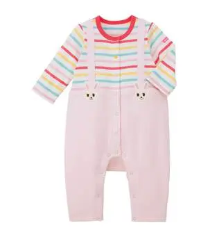 MIKI HOUSE Cotton Embroidered All-in-one - Pink
