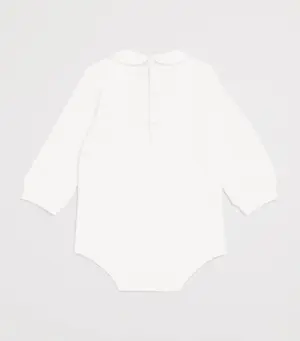 IL GUFO Cotton Bodysuit With Peter Pan Collar