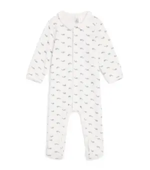 Petit Bateau Cotton Whale Print All-in-one