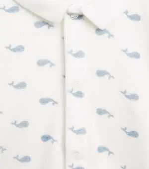 Petit Bateau Cotton Whale Print All-in-one
