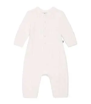 Petit Bateau Cable-knit Playsuit