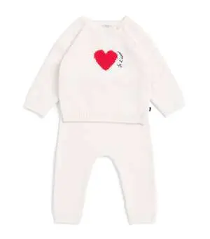 Petit Bateau Wool-cotton Sweater And Leggings Set