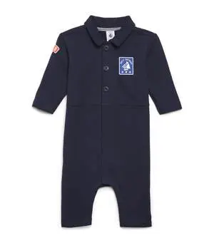 Petit Bateau Cotton Logo Playsuit