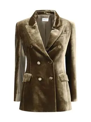 P.a.r.o.s.h Velvet Double Breasted Blazer - Brown