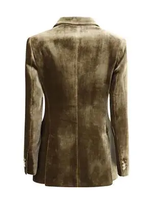 P.a.r.o.s.h Velvet Double Breasted Blazer - Brown