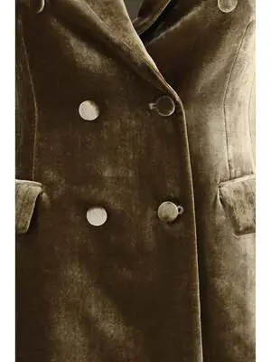 P.a.r.o.s.h Velvet Double Breasted Blazer - Brown