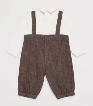 IL GUFO Cotton-blend Collar Playsuit