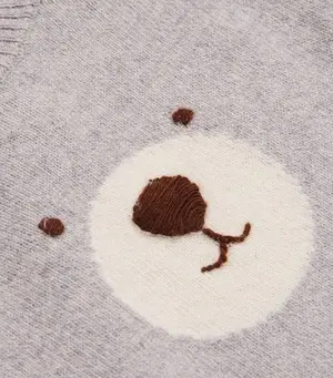 IL GUFO Wool Bear Motif Sweater And Sweatpants Set