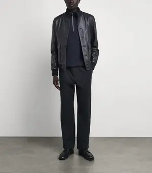 VALSTAR Leather Padded Bomber Jacket