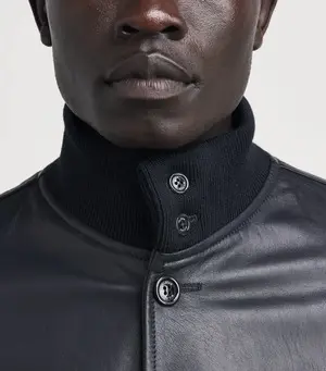 VALSTAR Leather Padded Bomber Jacket