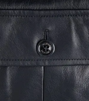 VALSTAR Leather Padded Bomber Jacket