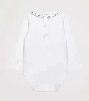 Trotters Stretch Cotton Bodysuit With Peter Pan Collar