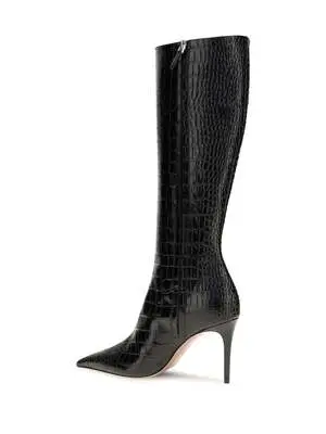 Paris Texas Vera Crocodile-effect Leather Knee-high Boots