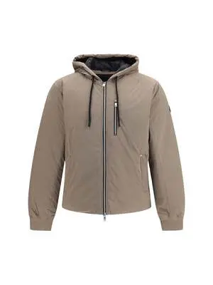 Moose Knuckles Hooded Down Jacket With Zip Closure