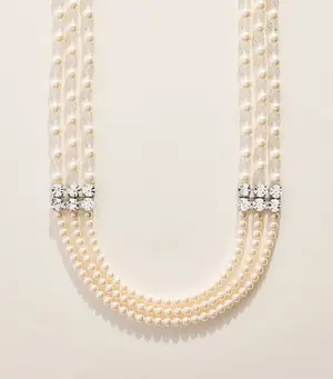Alessandra Rich Faux Pearl Layered Necklace