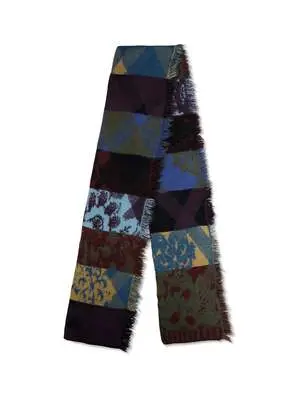 Dries Van Noten Mixed Print Fringed Scarf