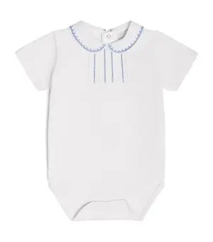 Pepa London Cotton-blend Embroidered Bodysuit