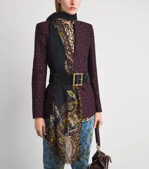 Etro Leopard And Paisley Print Scarf
