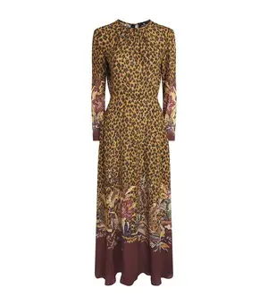 Etro Long-sleeve Leopard Maxi Dress