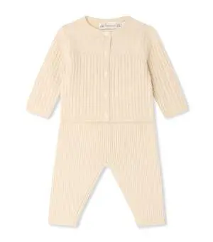 Bonpoint Knitted Cardigan And Trousers Set