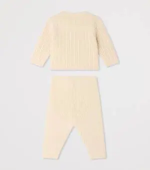 Bonpoint Knitted Cardigan And Trousers Set