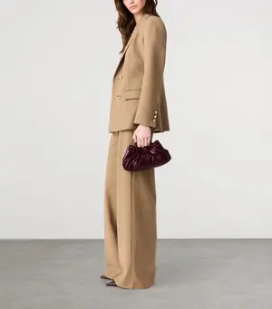 Maje Wool-blend Striped Double-breasted Blazer