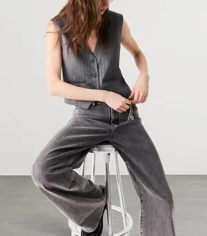 Maje Striped Rhinestone-embellished Waistcoat