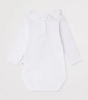 Bonpoint Organic Cotton Ruffled Bodysuit